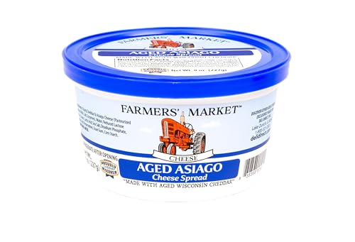 Deli Direct, Farmers Market, Cheese Spread - Shelf Stable, Gourmet Spreadable Cheese for Crackers, Chips & Pretzels, Creamy Cheese Dip, Ideal for Snacking & Entertaining, (Aged Asiago 8oz)
