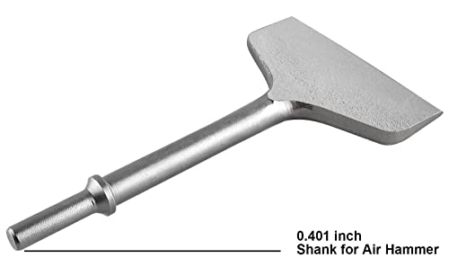 Firecore 4-inch Wide Air Chisel Bit, 0.401 Inch Shank Tile & Thinset Scaling Chisel Thinset Scraper Wall and Floor Scraper Tile Remover Work with Air Chisel Hammer (4" X 7.5")