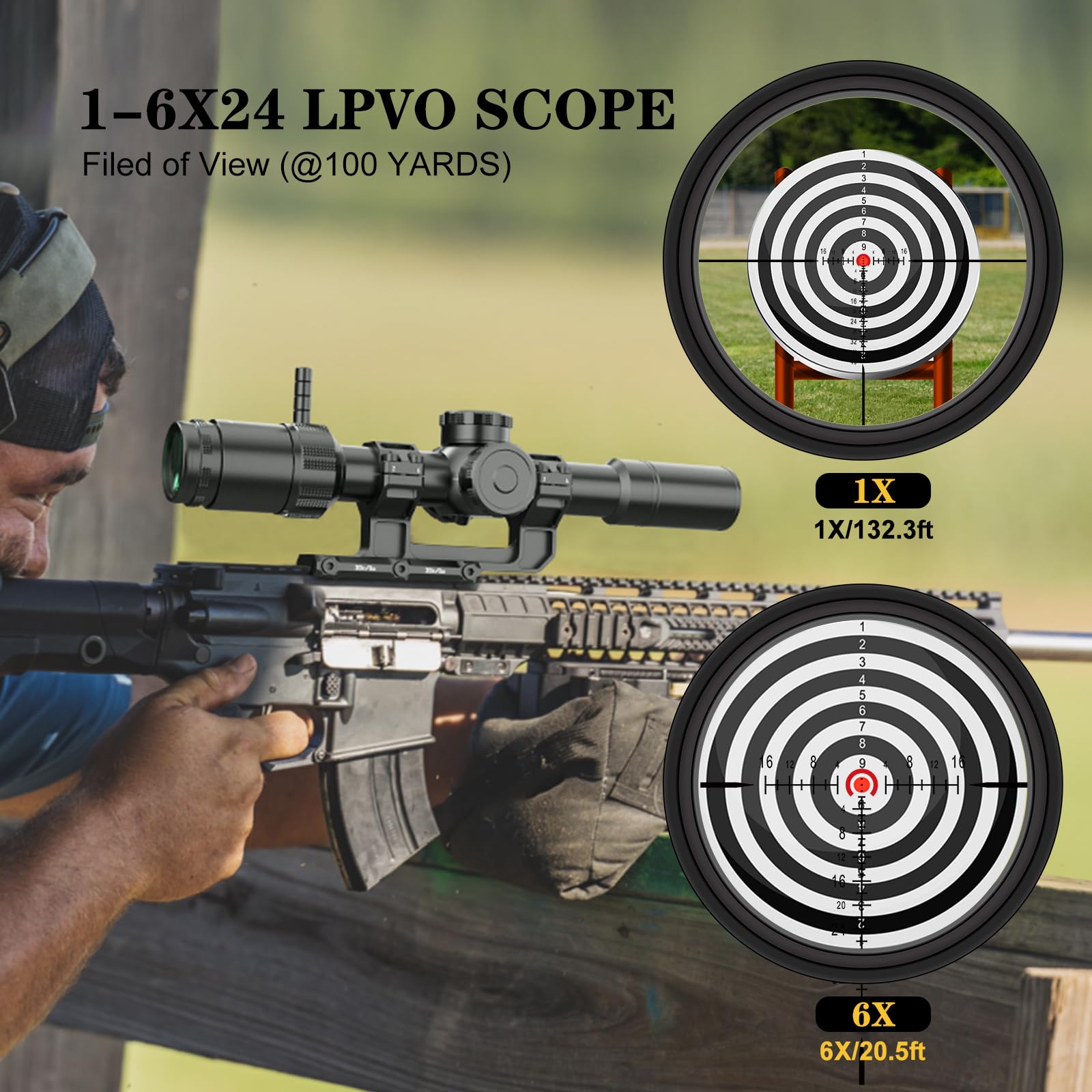 DISCOVEROPT ED-AR 1-6X24IR Riflescope1-6x24 LPVO Rifle Scope, First Focal Plane Rifle Scopes (FFP)