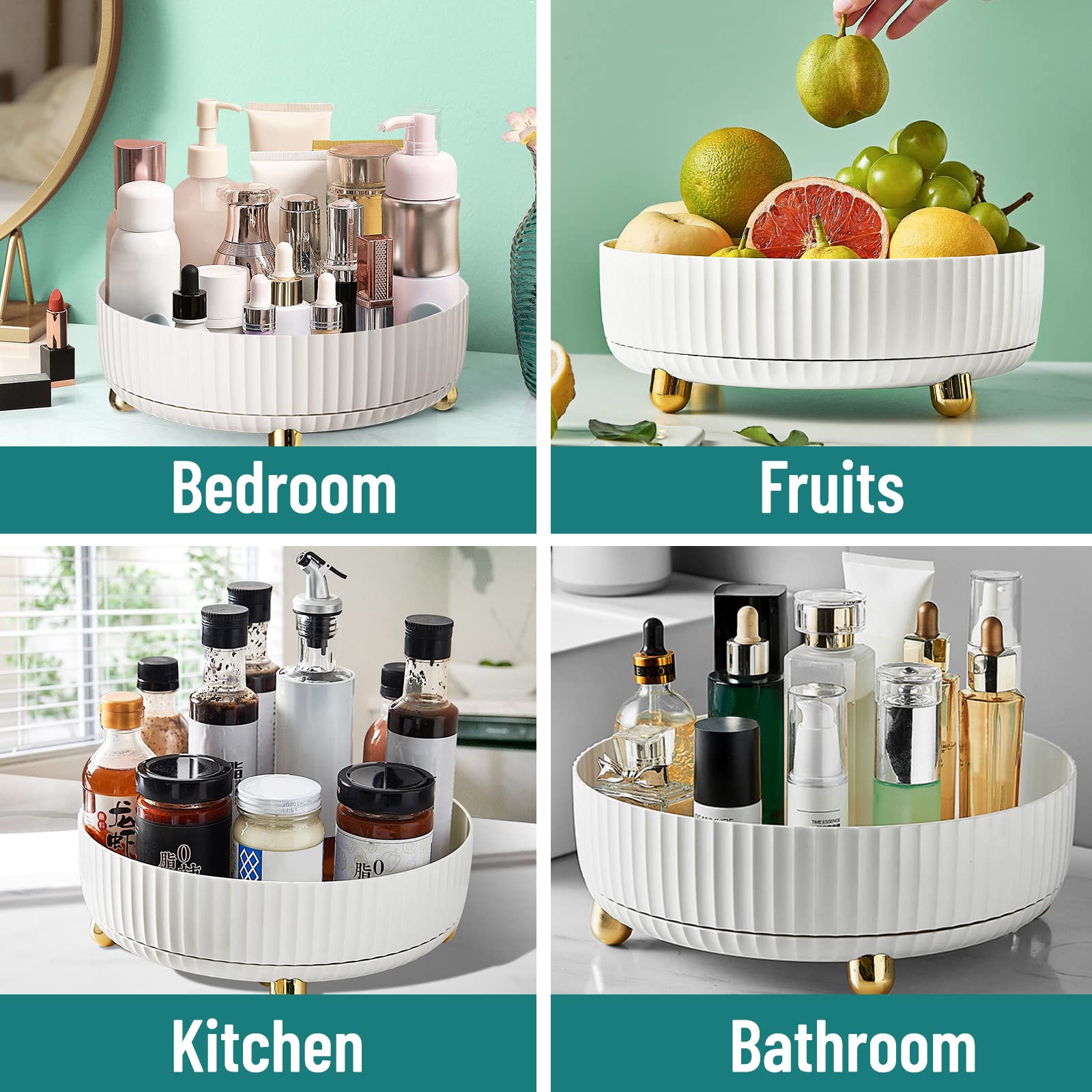 Degree Rotating Perfume Organizer, 11 Inches Large Capacity Lazy Susan for Bathroom Counter or Vanity