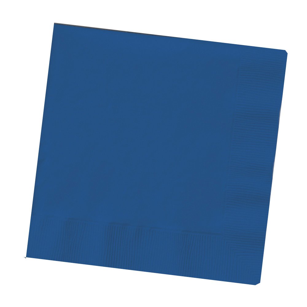 Creative Converting Touch of Color 200 Count 2-Ply Paper Beverage Napkins, Navy Blue , 5" x 5" - 251137