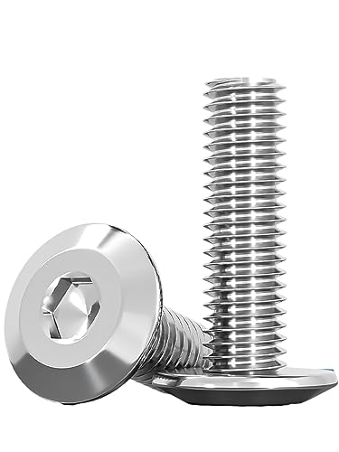 COYOUCO 100 Pcs M4 X 10/12/14/15Mm Metric Hex Socket Countersunk Flat Head Screw Bolts - 304 Stainless Steel,M5*12 100