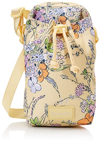 Vera Bradley Women's Recycled Lighten Up Reactive Deluxe Water Bottle Crossbody Sling Bag, Sunlit Garden, One Size