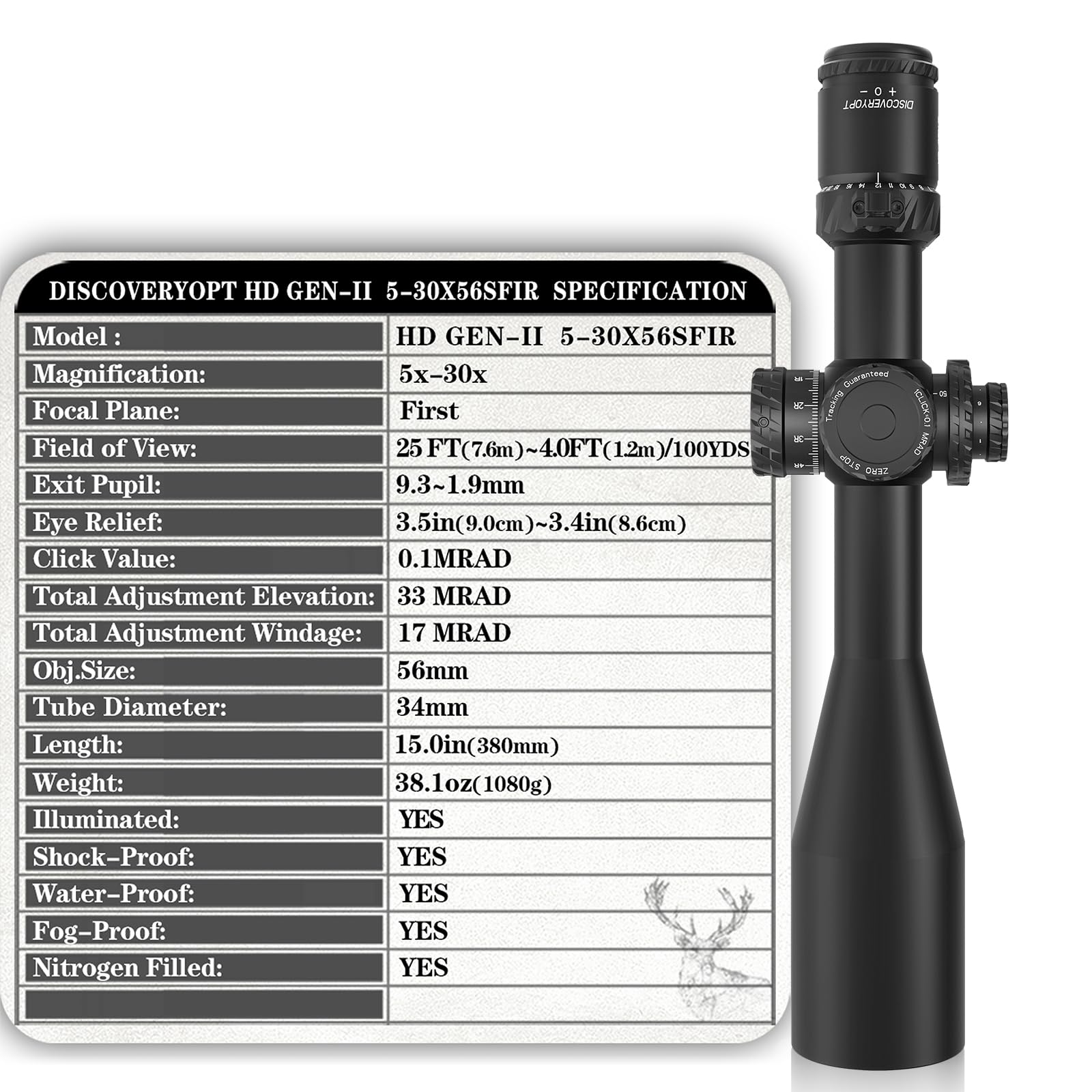 DISCOVERYOPT HD 4-24x50 FFP First Focal Plane (FFP) High Definition Rifle Scope with Red Illuminated MRAD Reticle Optical, Zero Stop Hunting Scope with Free 2* Scope Mount…