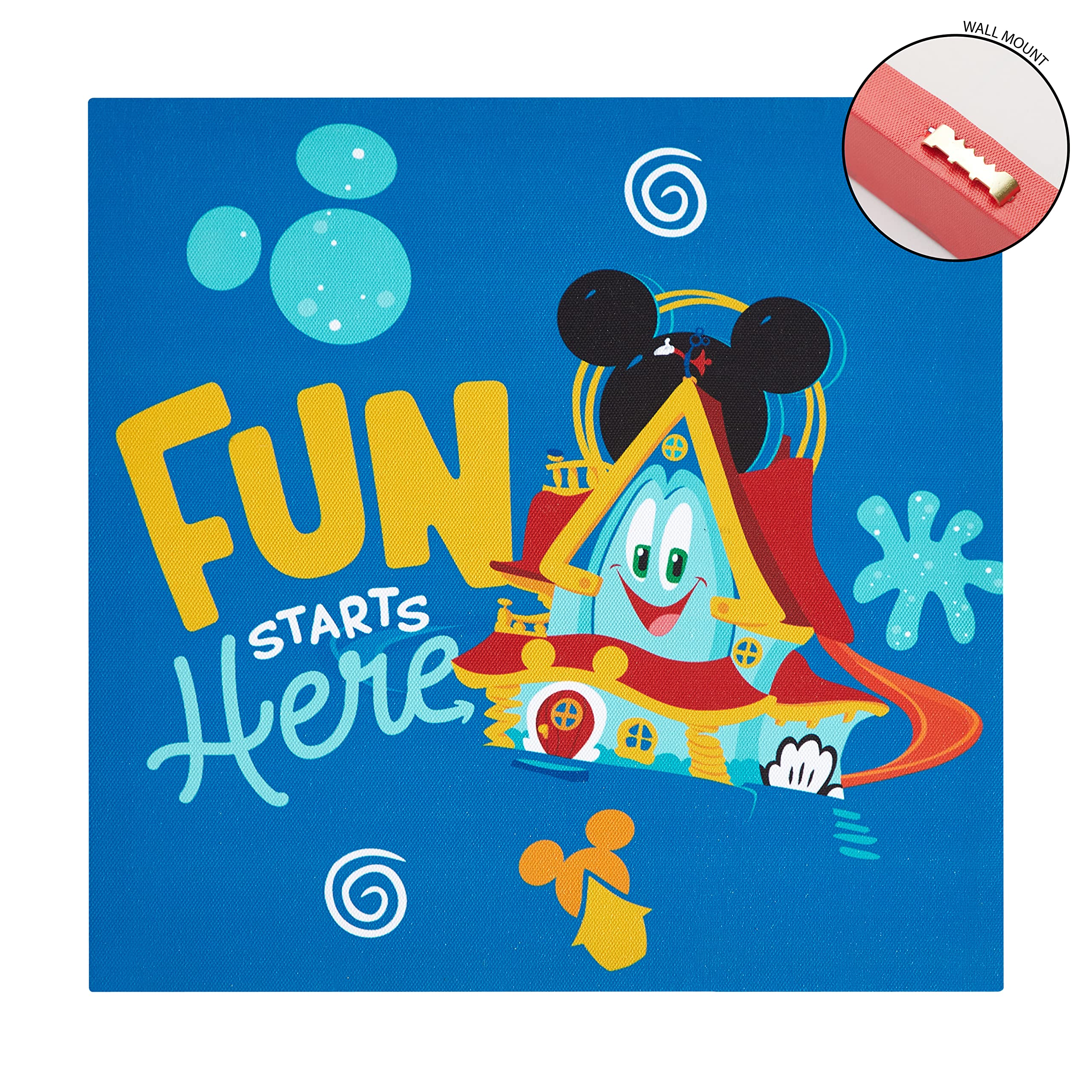 Idea Nuova Disney Mickey Mouse 4 Pack Canvas LED Wall Art Set,Childrens Wall Hanging Décor,Each Piece 11"x11"