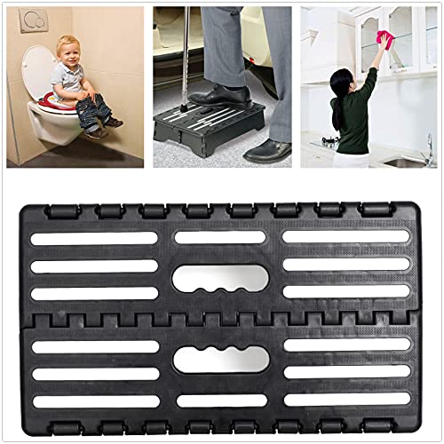 Portable Folding Step Stool 5β, Lightweight Plastic Short Stool Sturdy and Safe, Half Step Height Boost for Seniors and Kids, One Flip Low Step Riser with Handle