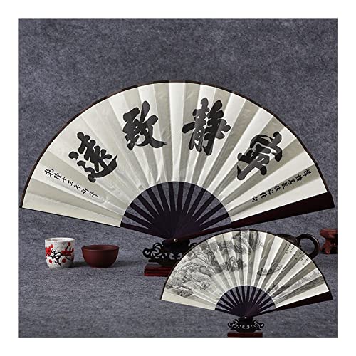 Folding Fan 8 Inch Folding Fan Ancient Style Folding Fan Chinese Style Boy Bamboo Gift Hand-held Fan Retro Classical Black Hand Fan (Color : K, Fan Size : 8 inches)