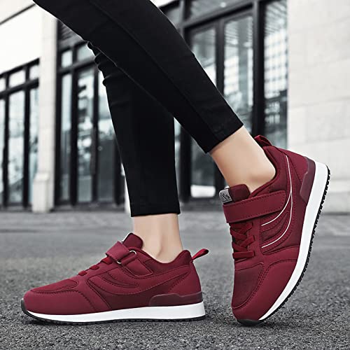FASDNENDYS Couple Models Women's Middle Aged and Elderly Light Casual Comfortable Non Slip Outdoor Multi Color Shoes Red