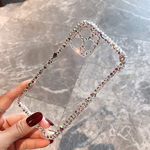 MOSEZA Compatible with iPhone 14 Pro Max Case Luxury Bling Rhinestone Glitter Sparkle Phone Case for Women Girl 3D Diamond Crystal Silicone Clear Protective Case