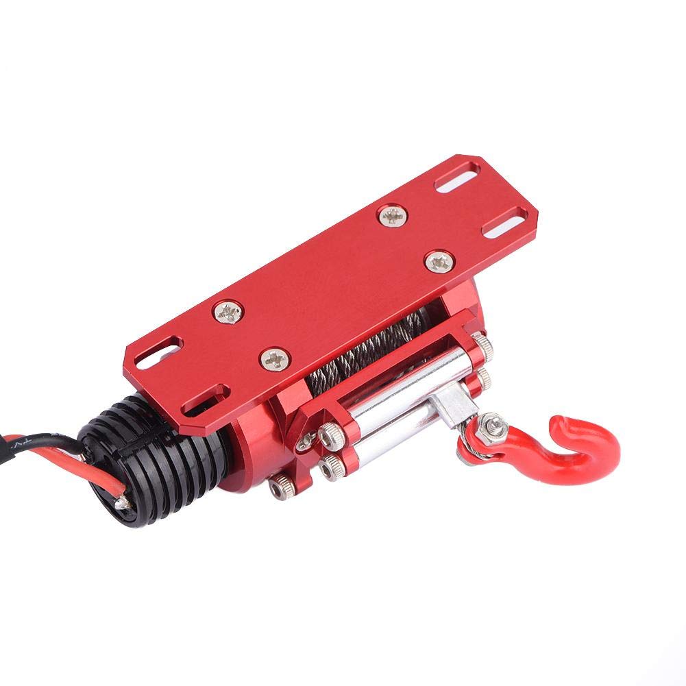 VGEBY RC Car Winch, 1:10 RC Scale Electric Metal Winch RC Model Vehicle Winch Compatible for SCX10 D90 D110 TF2 TRX4 KM2 Rc Winch Rcwinch