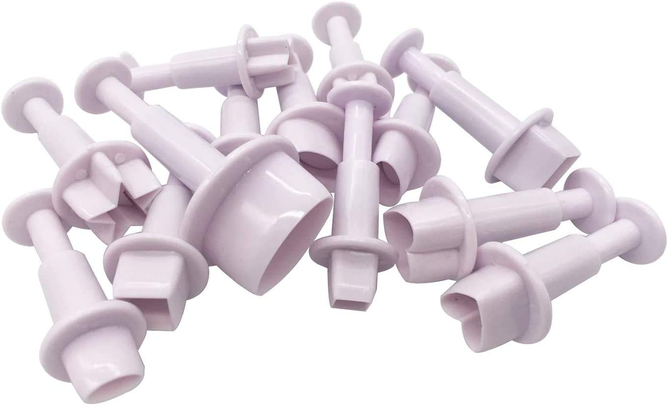 Fondant Cutter 13pcs/ Set, Geometric MultiCutters for Cake Design - Round Square Oval Heart - Small, Medium & Large Size