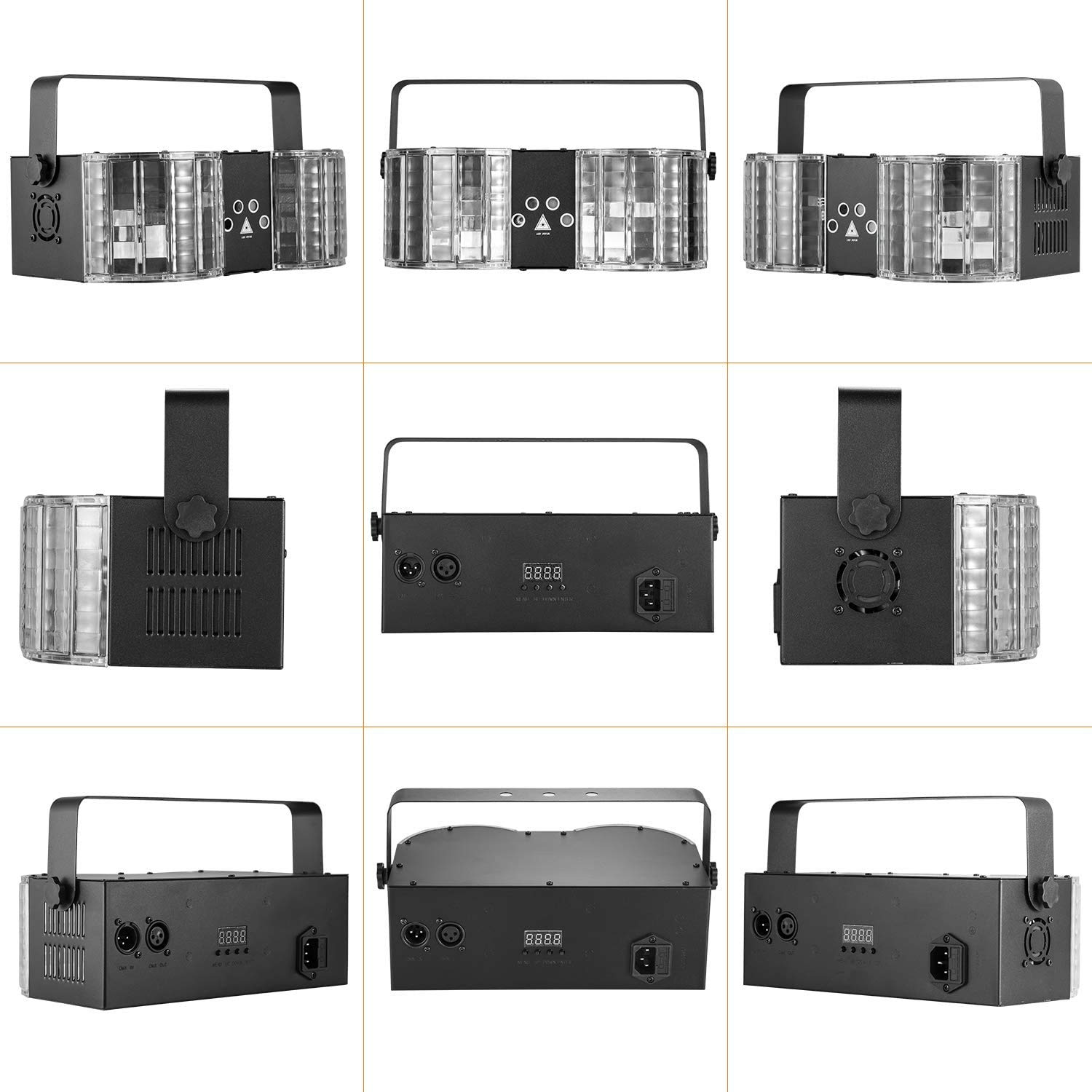 DJ Lights for Parties, BSYUN RGB LED Butterfly Disco DJ Lights with Sound Activated Strobe Effect for Indoor Parties (3.7 x 2.7 x 4.7 inches)