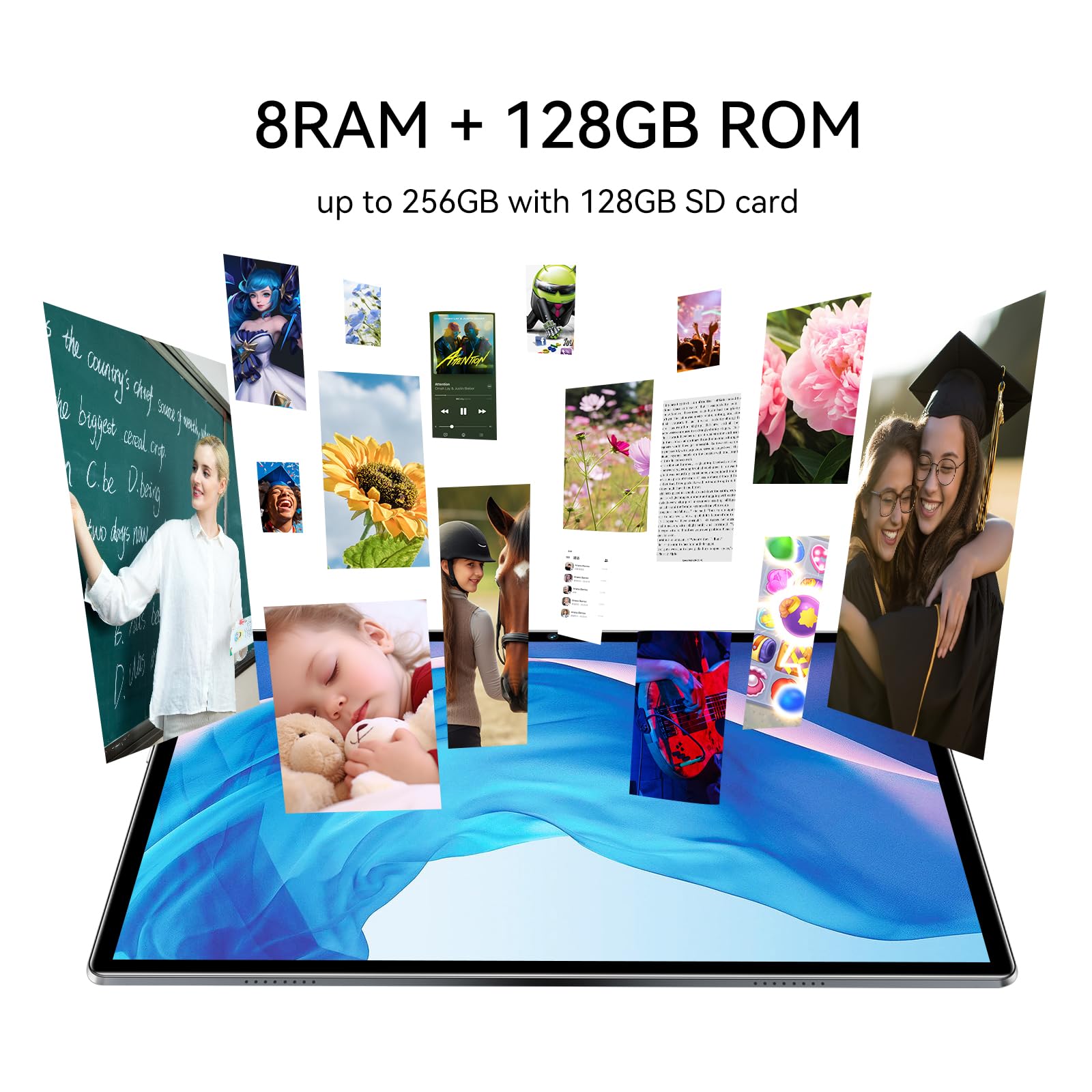 Echoamo Tablet 10 inch 2023 Android Tablets, Android 13 Tablet Octa-Core Processor 256GB Storage Tablet Computer, 8GB RAM, 24MP Camera, Long Battery Life 8000mAh(Gray)