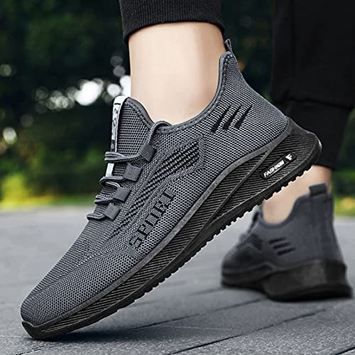FASDNENDYS Fashionable Autumn Men Sports Shoes Flat Fly Woven Mesh Breathable Comfortable Mens Air 1 Low Sneaker Size 7 Grey
