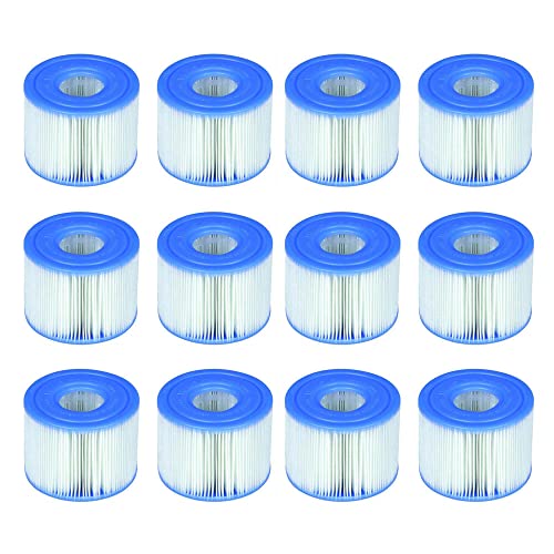 Intex 6 x 29001E B00PUZW3N2 PureSpa Type S1 Easy Set Pool Cartridges Filters | 2, 12 Count (Pack of 1), Blue