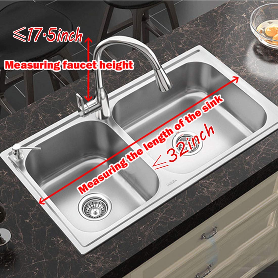 Ctystallove Dish Drying Rack Over Sink Kitchen Supplies Storage Shelf Countertop Space Saver Display Stand Tableware Drainer Organizer Utensils Holder Stainless Steel, Black