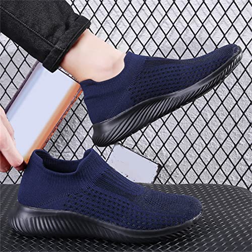 FASDNENDYS Men Solid Color Mesh Casual Shoes Comfortable Breathable Soft Sole Mens Sneaker Slippers Size 14 Dark Blue