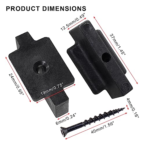 LifCratms 50Pcs Hidden Fasteners Clips for Deck Fastening, Black Nylon Plastic T Clips with Metal Screws for Composite Decking Boards Universal Deck Fastener Clips System