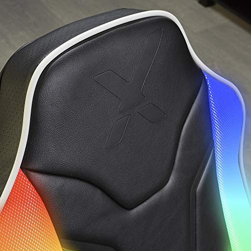 X Rocker Chimera RGB LED Floor Rocker Gaming Chair for Kids, Youth Aged 5-9, Built in Audio System, Foldable, 5110101, 29.1 x 16.5 x 26.7", Black