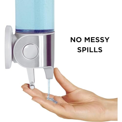 OMEO Shampoo and Conditioner Soap Dispenser Stainless Steel for Bathroom-500ml Clear Triple Wall Mount Shower Pump 3 x 15 fl. oz