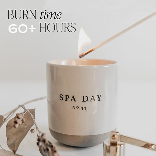 Sweet Water Decor Farmhouse Soy Candle | Apple, Cinnamon, Orange, Bourbon, and Nutmeg Scented Candles for Home | 12oz Cream Stoneware Jar, 60+ Hour Burn Time, Made in the USA