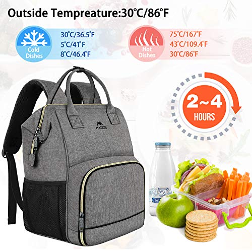 MATEIN Travel Laptop Backpack, Business Anti Theft Slim Durable Laptops Backpack with USB Charging Port, Lunch Backpack, Insulated Cooler Backpack Lunch Box Laptop Backpack