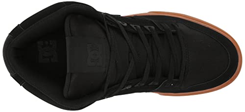 DC Men's Pure High Top Wc Skate Shoes Casual Sneakers, Black/Gum, 11