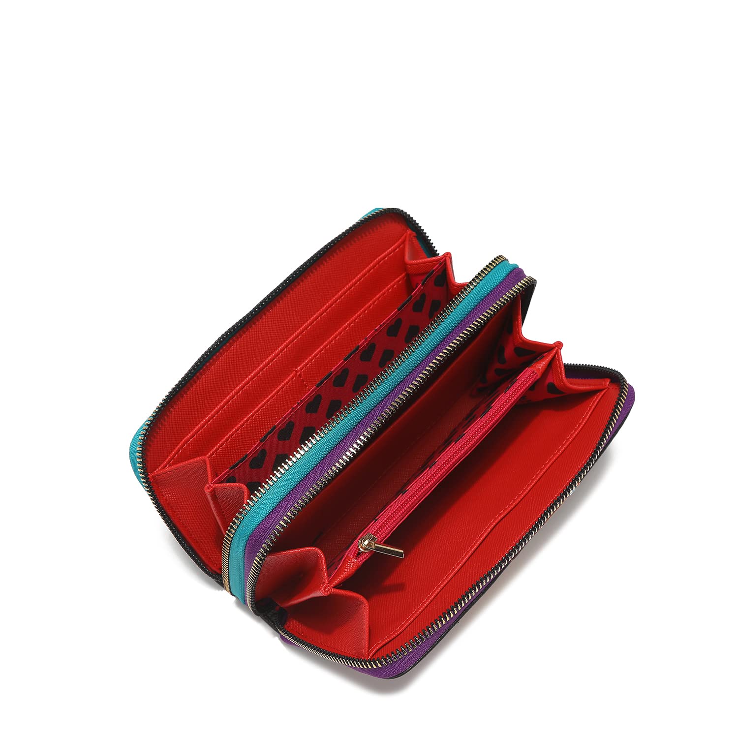 DESTINY BY NICOLE LEE Double Zipper Wallet RFID Blocking Eco Leather Clutch Fashion Print for Women