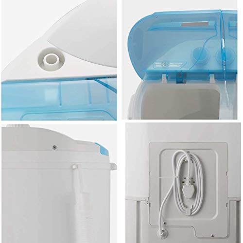 Double Bucket Washing Machine，Portable Compact Washing Machine Twin Tub Capacity, Lightweight Small Laundry Washer for Apartment