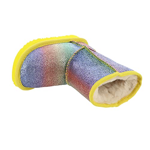 UGG Girls Kids' Classic II Glitter Fashion Boot, Rainbow, 4 Big