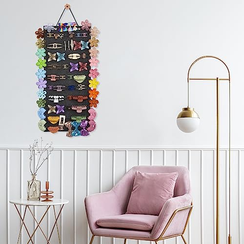 JOYMOMO Hanging Hair Claw Clips Organizer, 10 Layer Hair Accessories Display Holder, Claw Clip Storage Organizer for Women Girl, Claw Clips Holder for Wall (Dark Gray)