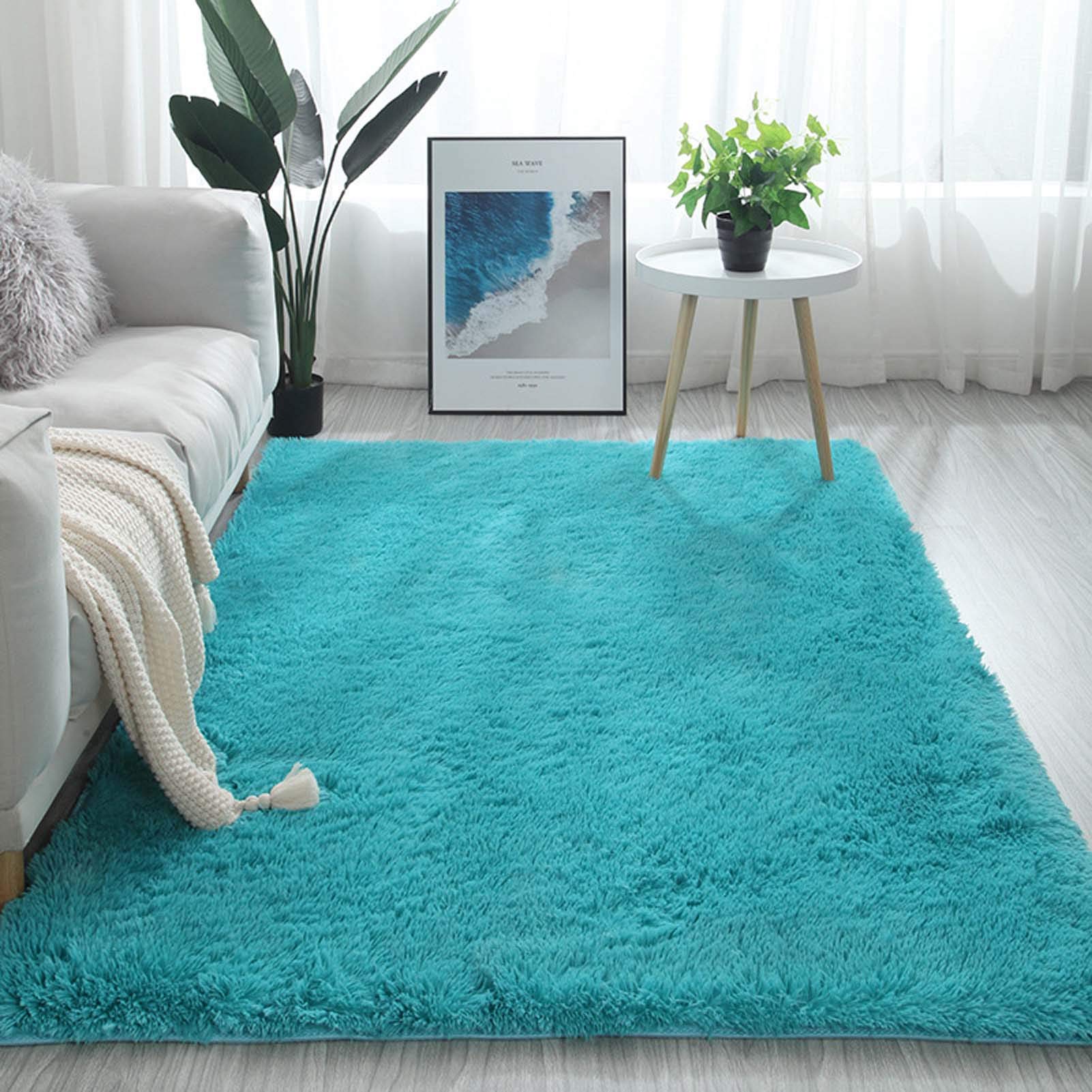 WZDD Fluffy Soft Area Rugs for Living Room 63 x 79 inch, Plush Shaggy Carpet Furry Velvet Rug for Bedroom Christmas, Cute and Comfy Nursery Carpets