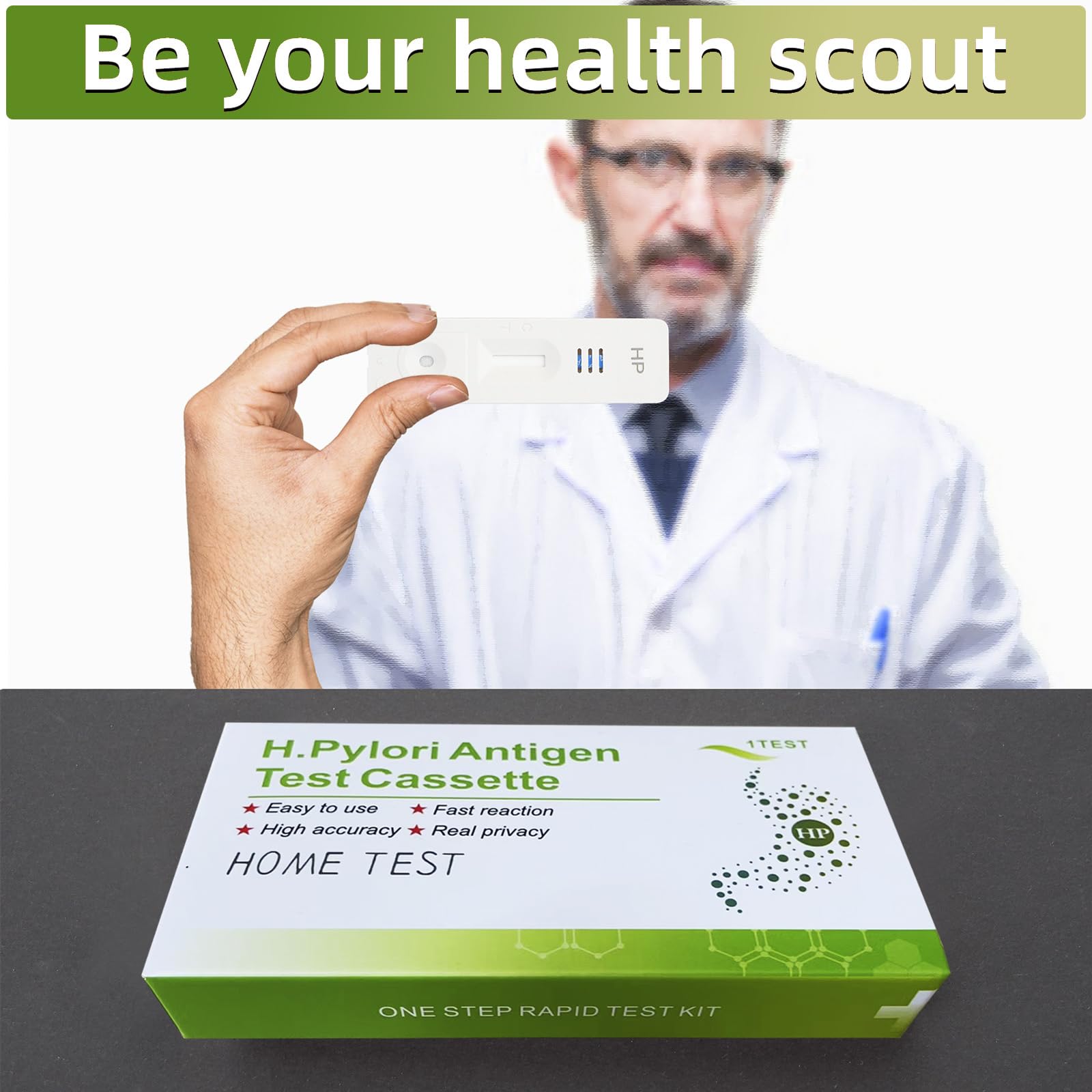 Helicobacter Pylori Stool Test Kits, H. Pylori,h. Pylori Stool (Antigen)10-15 Minutes of Quick Home Testing, The Result is Highly Accurate, Easy to Read and use