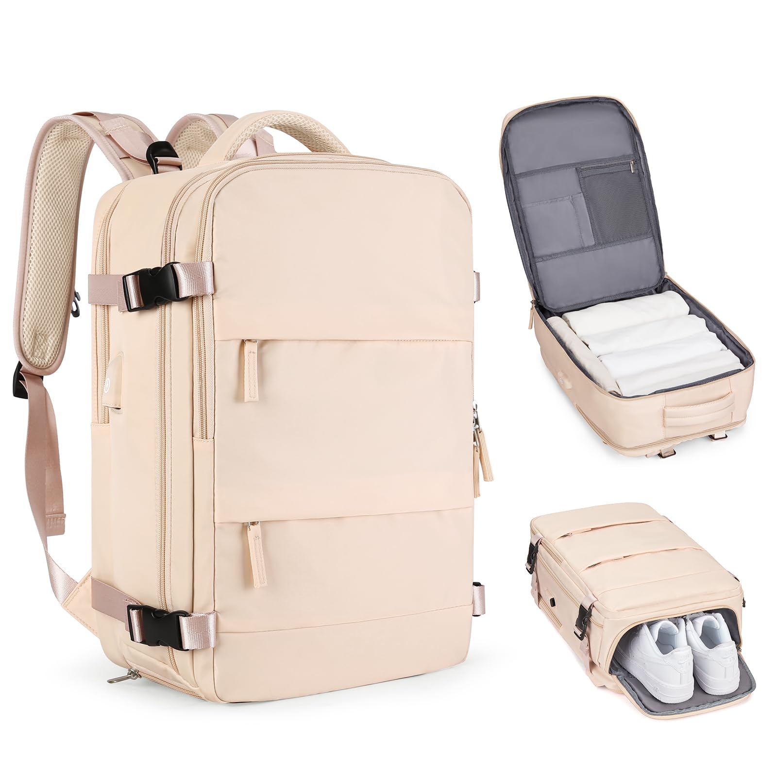 coofay Carry On Backpack Flight Approved Personal Item Travel Backpack For Women Airline Approved Waterproof Sports Luggage Backpack Casual Daypack Small Hiking Backpack