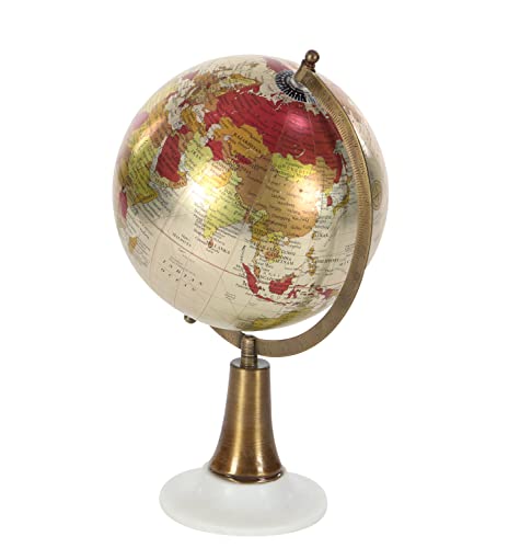 Deco 79 Marble Globe, 9" x 8" x 14", Bronze