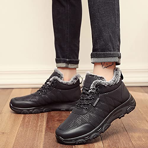 FASDNENDYS Winter Shoes with Fur Lined Warm Ankle Boots Warm Boots Snow Men Non Slip Keep Slip Resistance Boots for Men