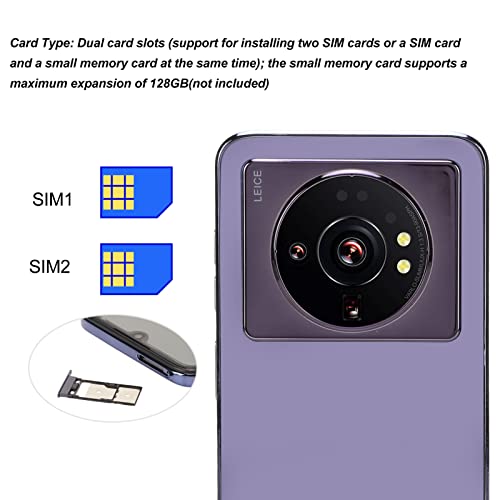 Heayzoki 6.3in Smartphone WiFi for Android 12.0 4GB RAM 64GB ROM MT6889 Octa Core 7000 Mah 8MP Front 16MP Rear Camera(US)