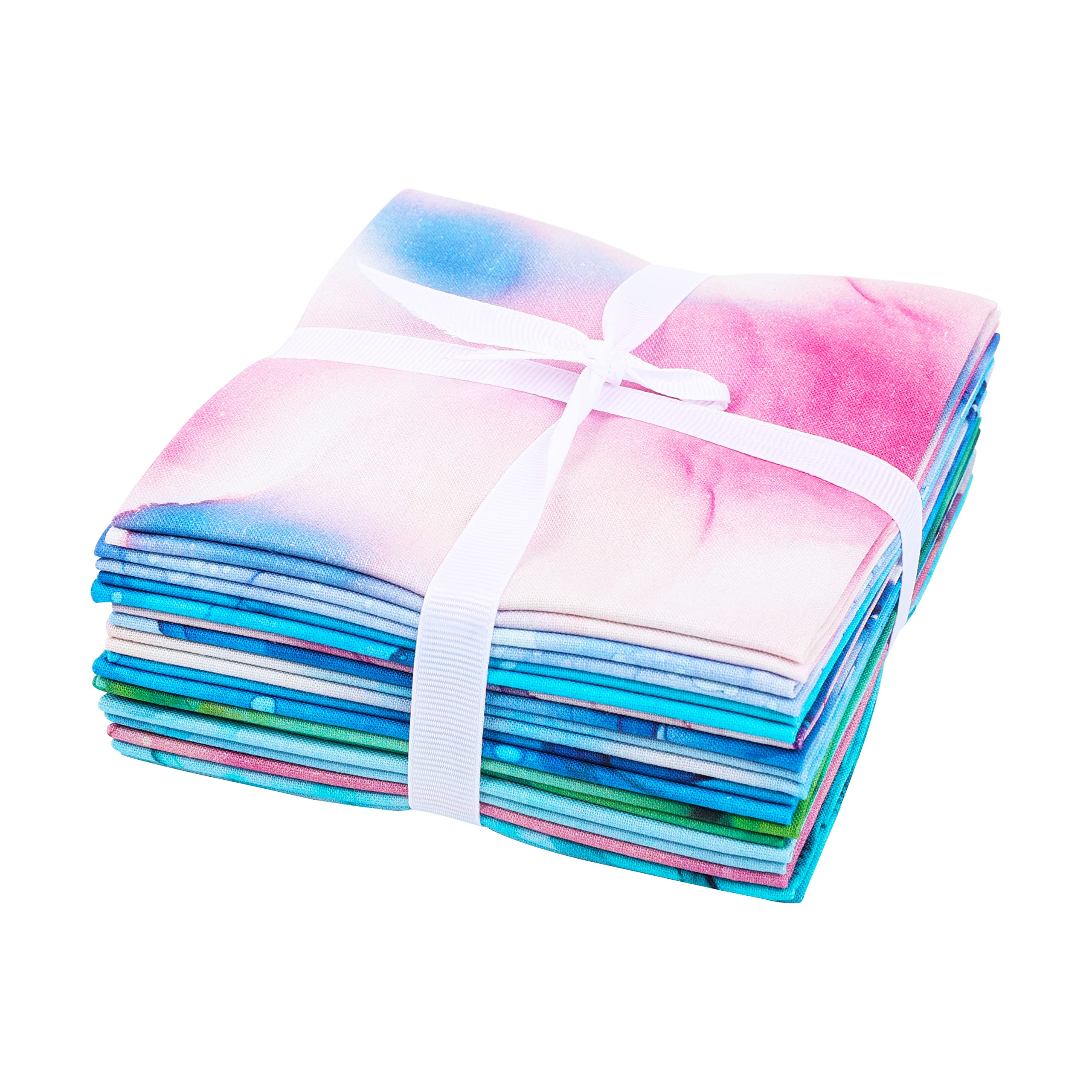 Craftido -25 Options- 100% Cotton Quilting Fabric Bundles 10pcs Fat Quarters 18”x21”-Medium Weight 5.2 oz- for Quilting, Sewing project, Patchwork, DIY Crafts - Rainbow Inks
