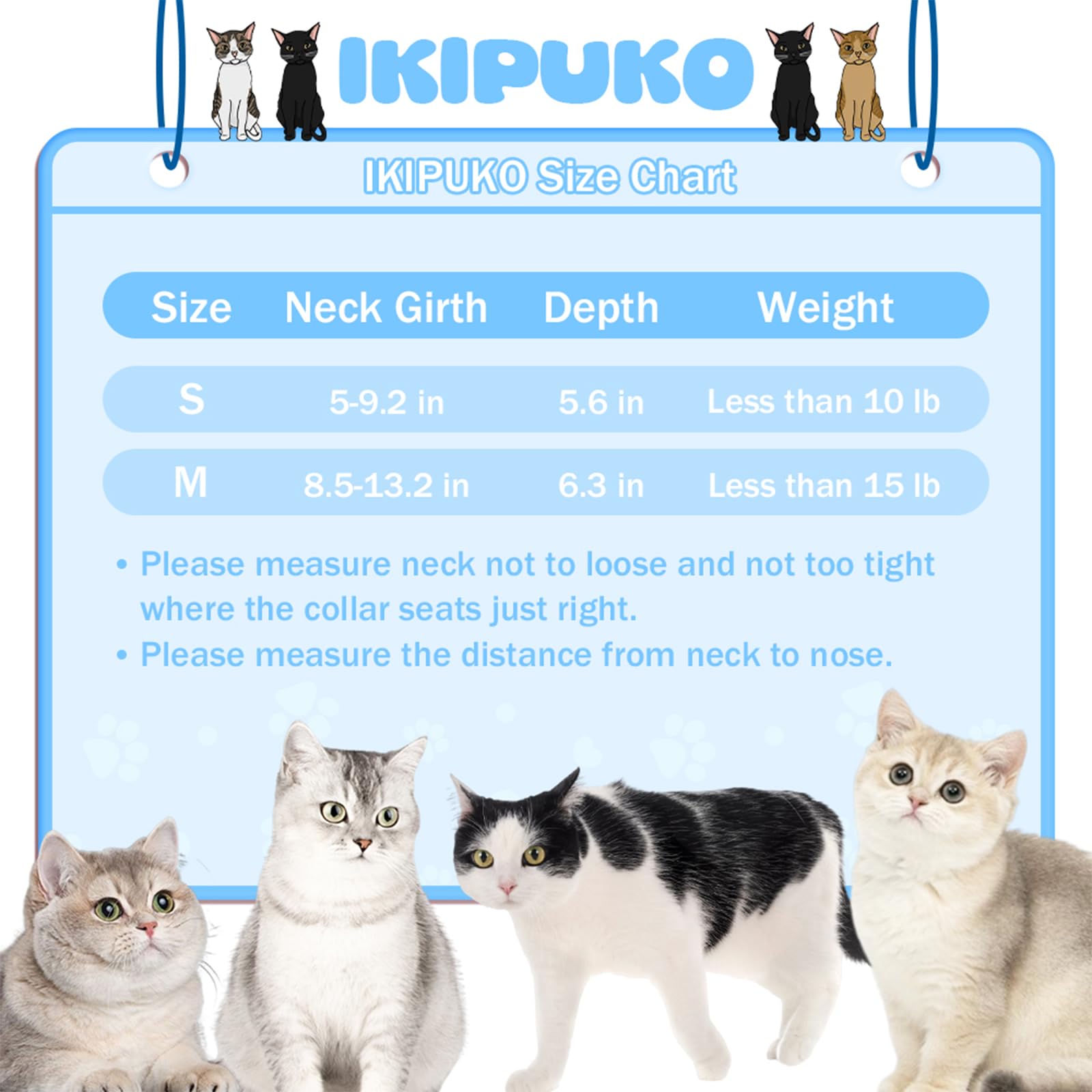IKIPUKO Cat Cone Collar Soft Adjustable Recovery Pet E-Collar After Surgery, Lightweight Waterproof Kitten Cones, Protective Neck Cones for Small Dogs to Stop Licking Wounds, Pink, M
