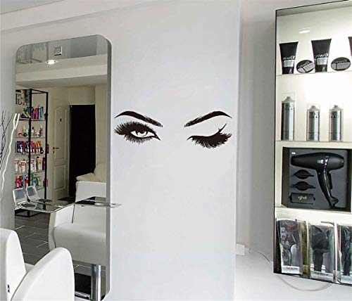 DXLING 49.2inch Large Beauty Salon Eyelash Wall Decor Stickers Make Up Store Home Decoration Murals (LC560 Black)