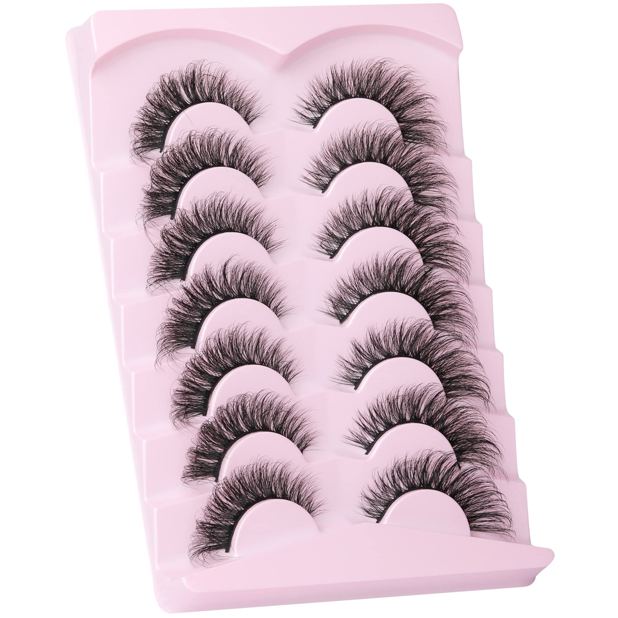 Fluffy False Eyelashes Wispy Fox Eye Lashes Mink Eyelashes Natural Look Fake Lashes that Look Like Extensions by Eefofnn