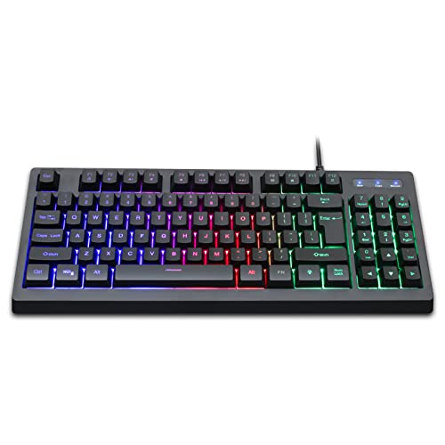 Heayzoki Mechanical Gaming Keyboard, Wired RGB Backlight Keyboard 89 Keys Waterproof USB Gaming Keyboard for Windows Gaming Pc, Gamer Gifts