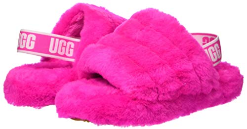 UGG Unisex-Child Fluff Yeah Slide Slipper, Rock Rose, 6 Big Kid US