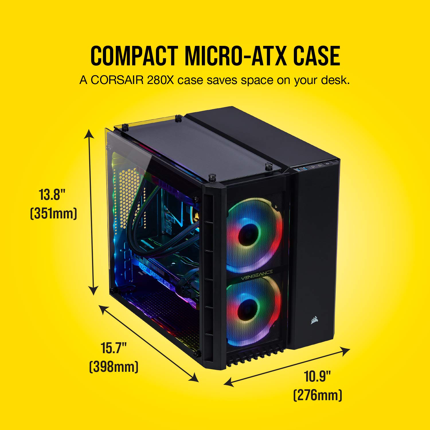 Corsair Vengeance 5185 Gaming PC, i7-9700K, RTX 2080, 480GB M.2, 2TB HDD, 16GB DDR4-2666, Win 10