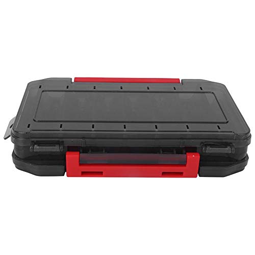 Double Layer Fishing Lure Tool Storage Box, PVC Bait Box Storage Container Fishing Tackle Box in Gray(Gray)