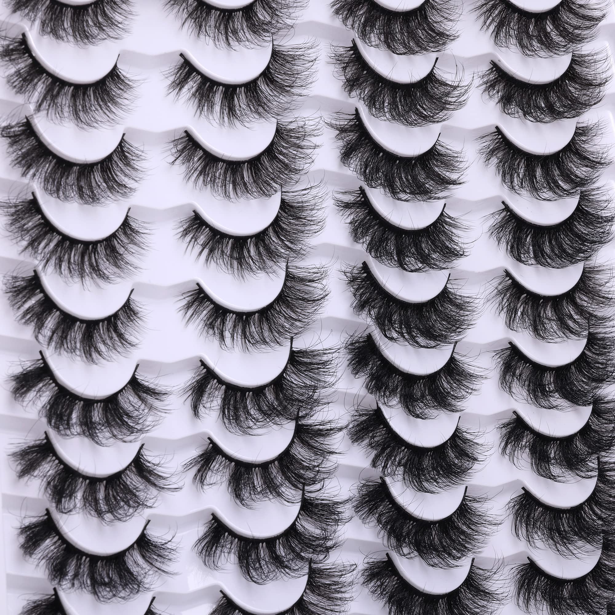 Fluffy Lashes 20mm Dramatic False Eyelashes 3D Faux Mink Lashes 4 Styles Wispy Lashes Pack 20 Pairs by Zegaine
