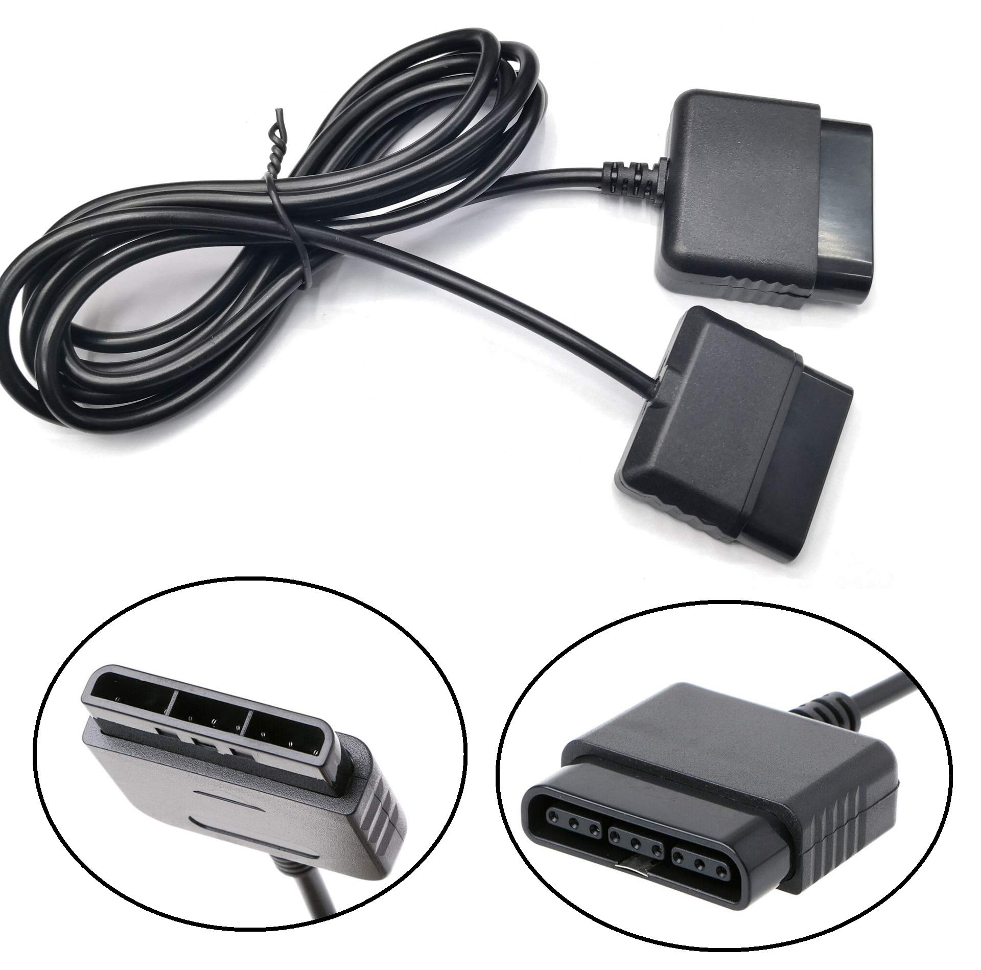 Cotchear 6ft Extendable Cable for PS2 Controller, 1.8 Meter Extension Wire Controller Cable Cord for PS2 Extendable Cable
