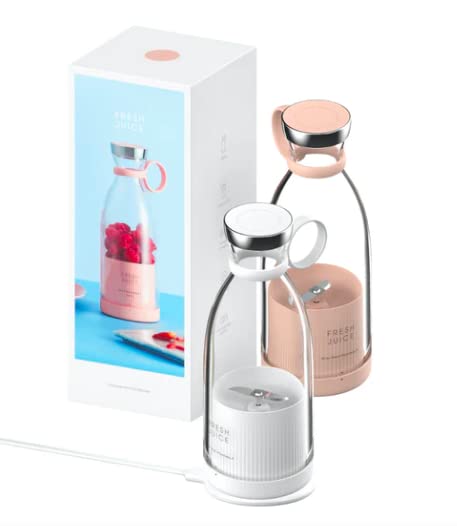 Fresh Juice Portable Blender Smoothie Personal Size Blender, Portable Blender, Battery Powered USB Blender (Pink)