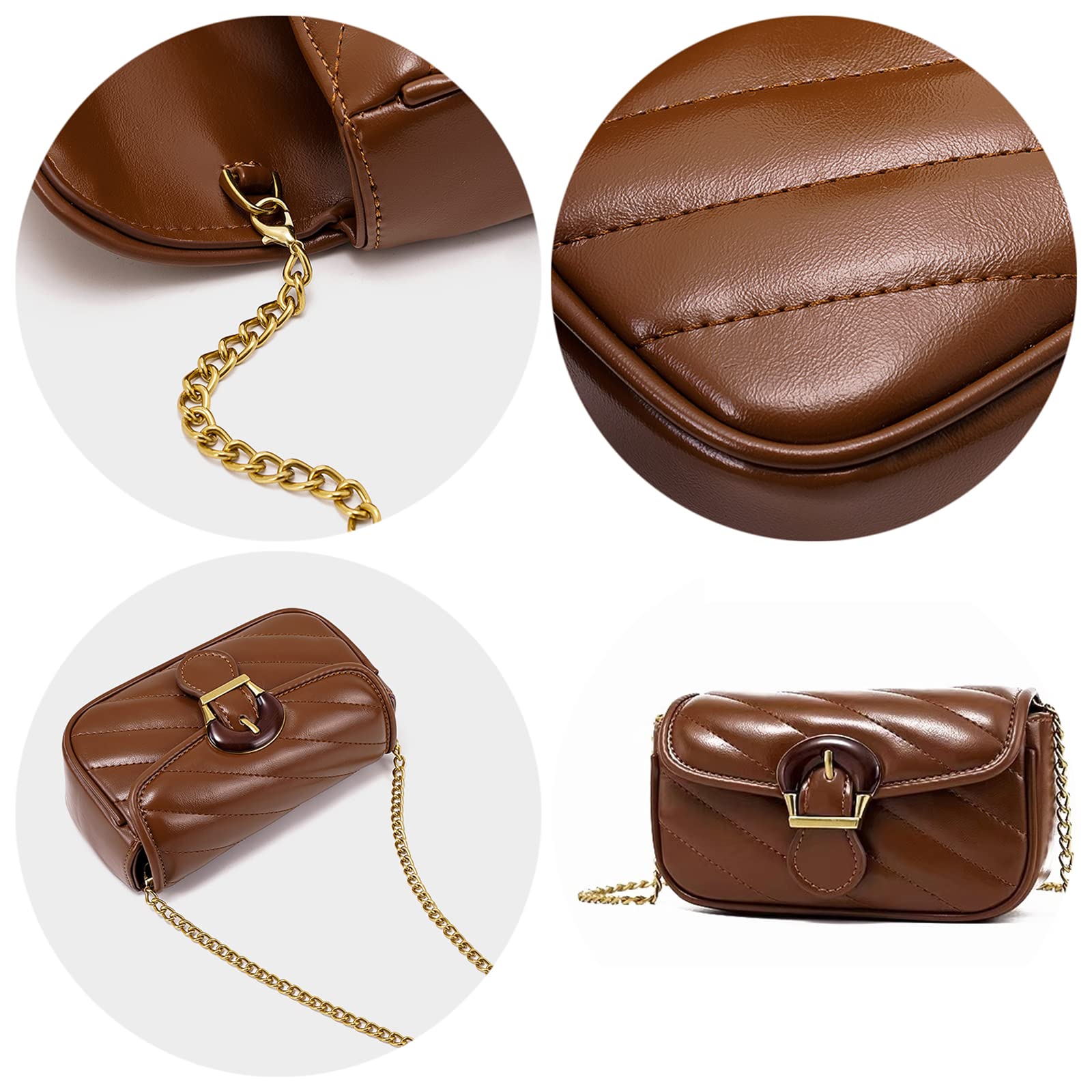 FONETTOS Classic Shoulder Bag, Small Crossbody Purse for Women 90s Retro Mini Clutch Purse Bag