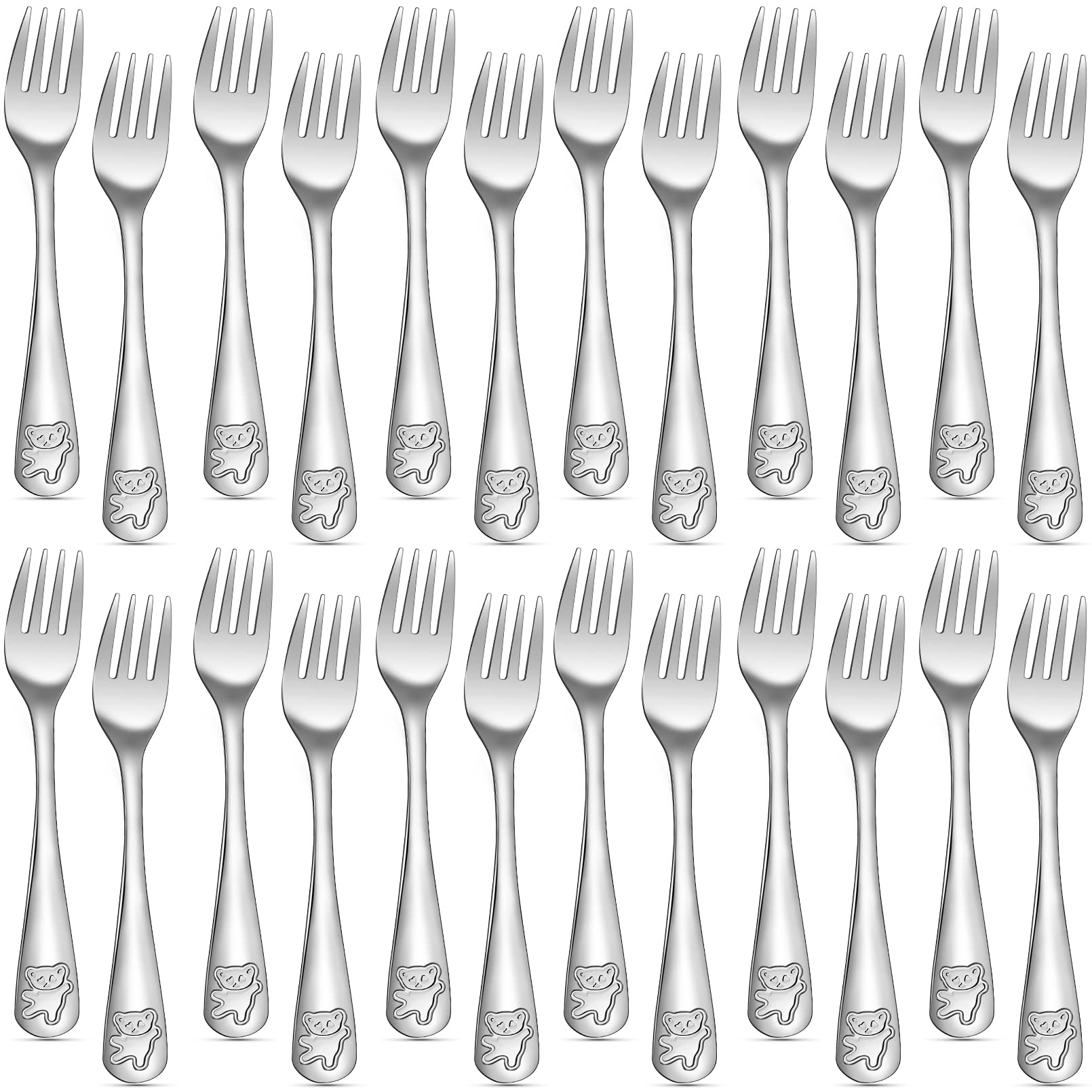 Erinnmy 24 Piece Toddler Forks,Stainless Steel Kids Forks,Kids Silverware,Kids Utensil Set,6.5 inch Kids Dinner Forks Toddler Utensils,Metal Forks Baby Forks for Self Feeding,Dishwasher Safe